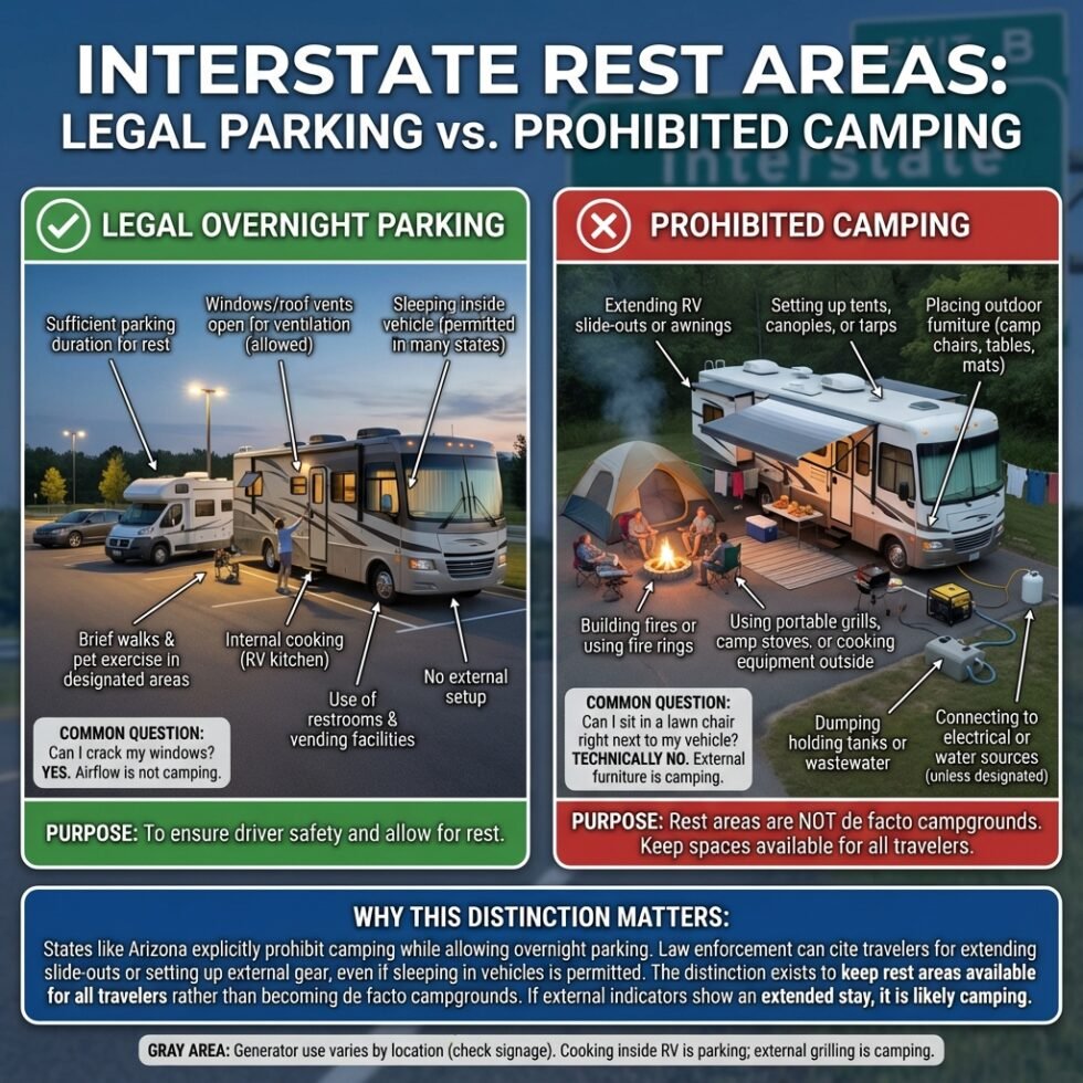 Interstate Rest Area Rules 2026 | State-by-State Guide